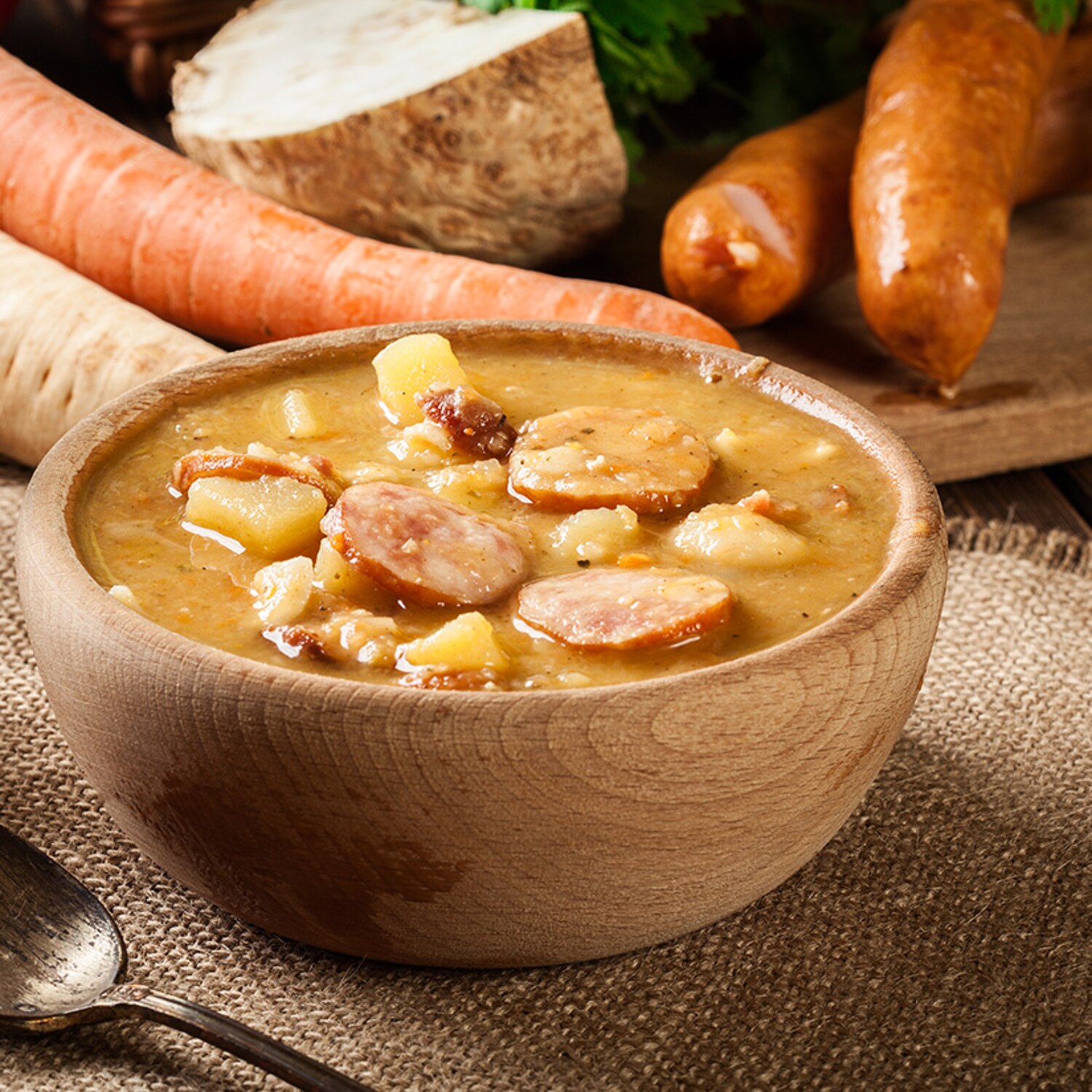 Recette de soupe-repas aux pommes de terre et aux saucisses | Coup de Pouce