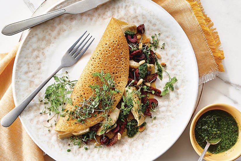 MEDITERRANEAN CHICKPEA CRÊPES | Canadian Living