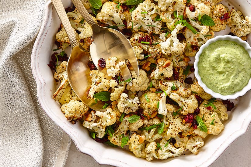 ROASTED CAULIFLOWER WITH ZA’ATAR, CRANBERRIES & PINE NUTS | Canadian Living