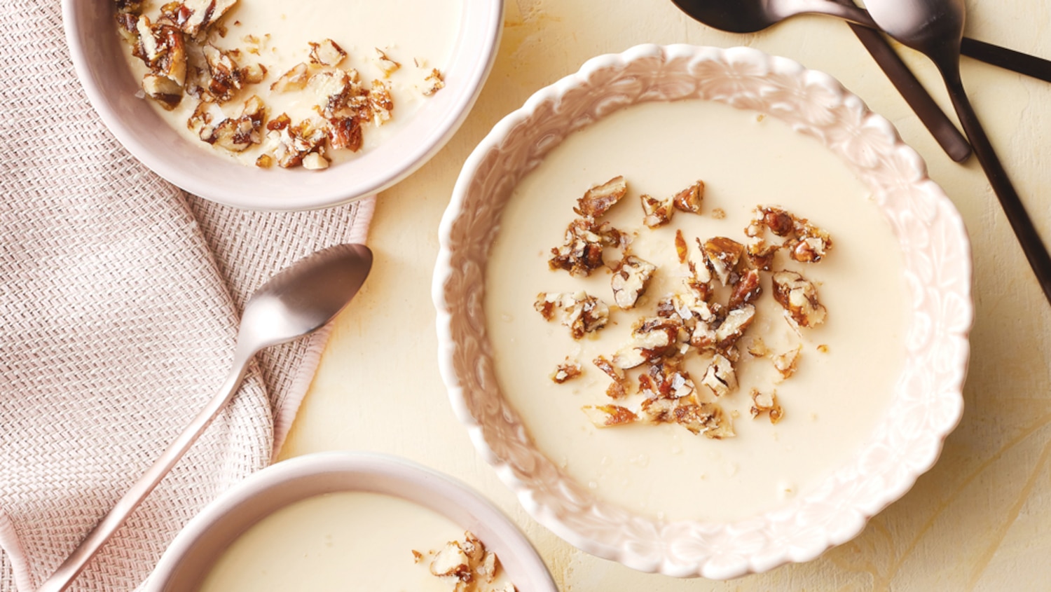 Salted Caramel Panna Cotta with Caramelized Pecans | Canadian Living