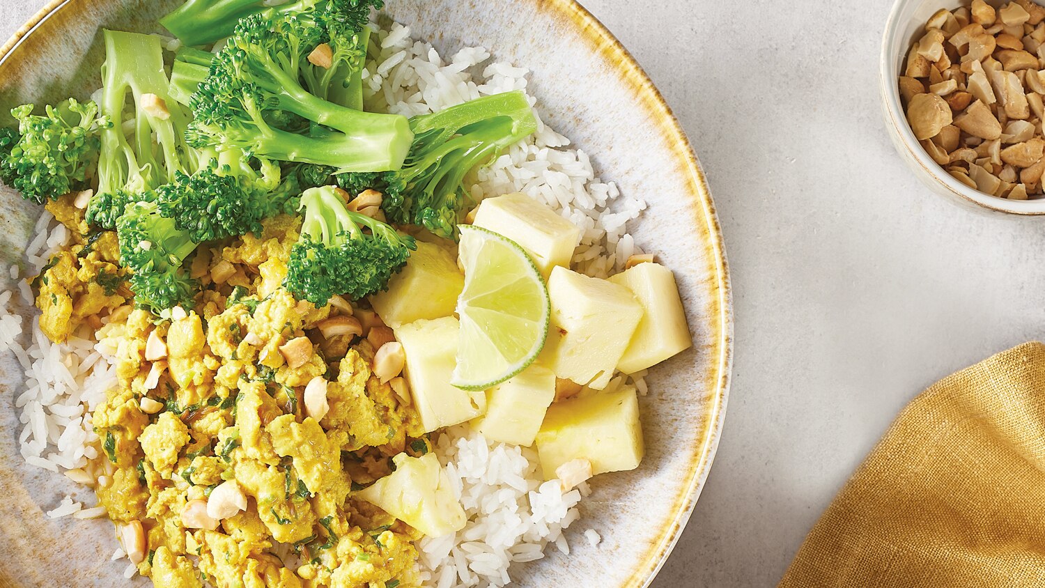 Coconut Turkey Rice Bowl with Broccoli & Pineapple | Canadian Living