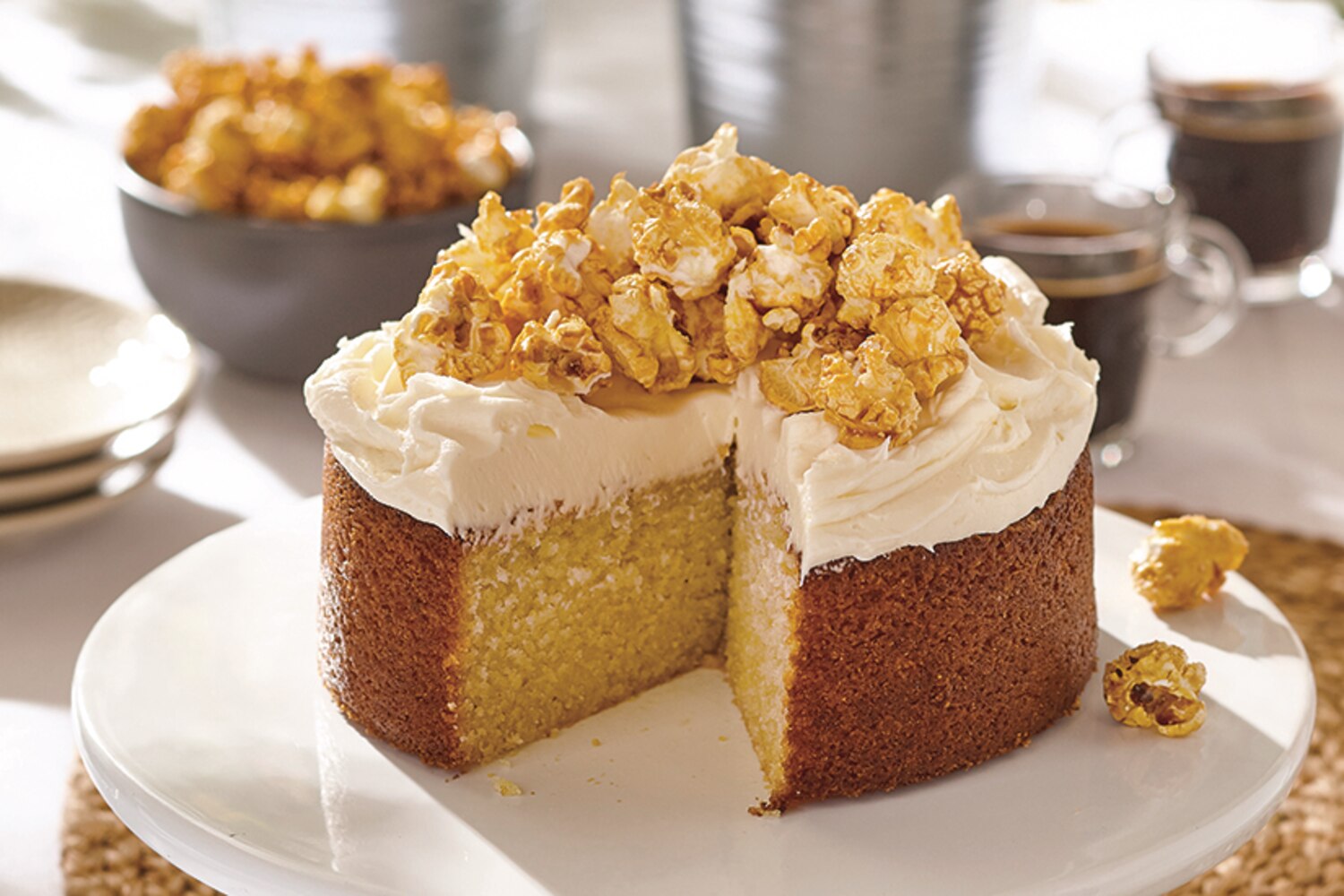 Corn Cake with Buttercream & Popcorn | Canadian Living