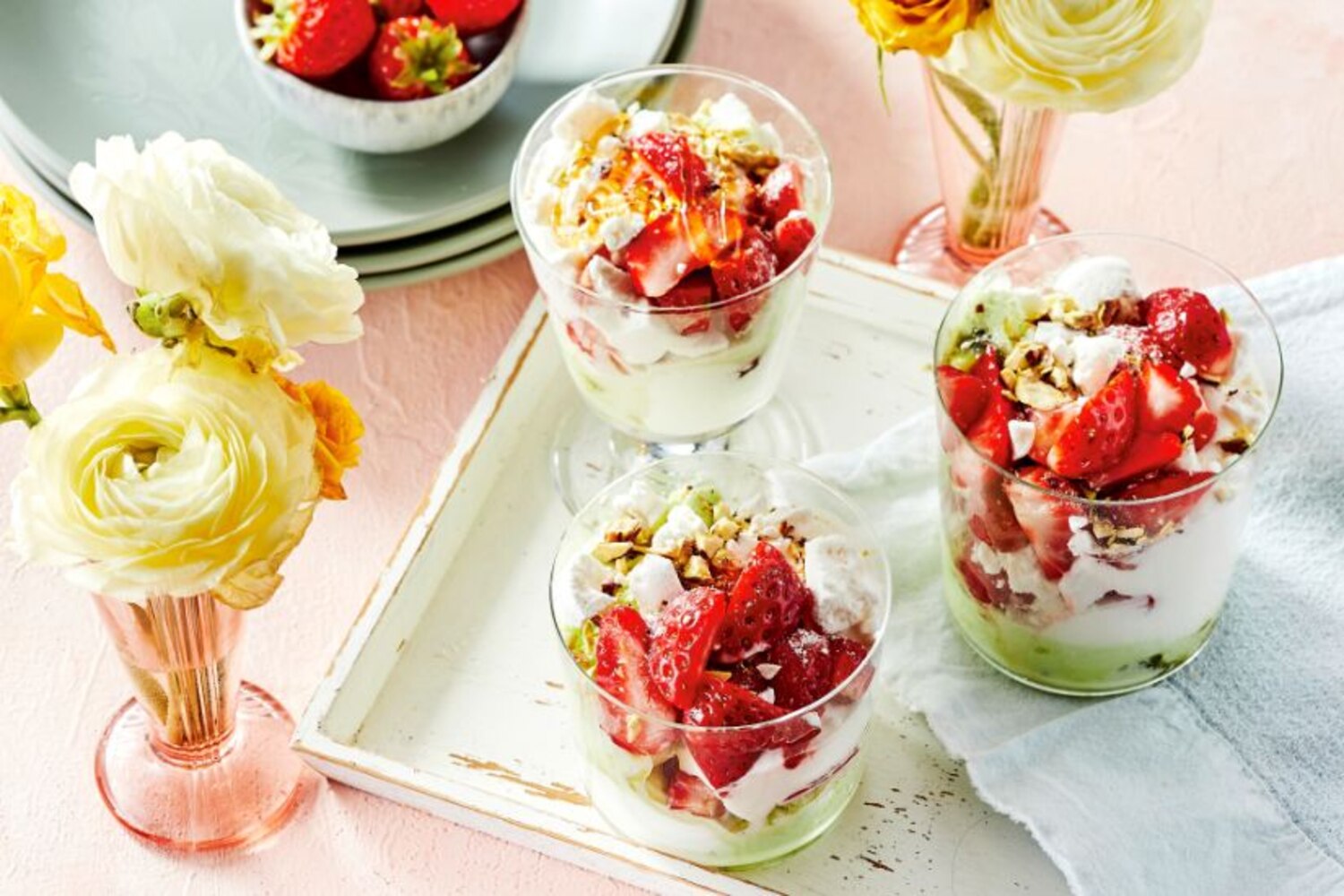 Frozen Pistachio & Strawberry Parfaits | Canadian Living