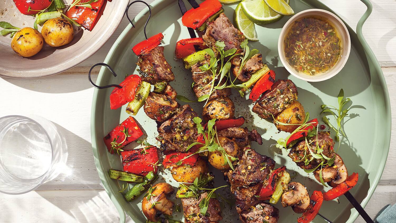 Garlic-Lemon Beef & Veggie Kabobs | Canadian Living