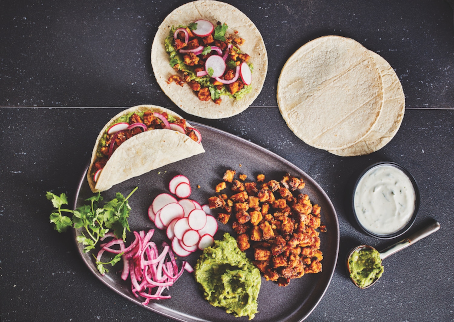 CRISPY TOFU TACOS WITH YOGURT LIME SAUCE | Canadian Living