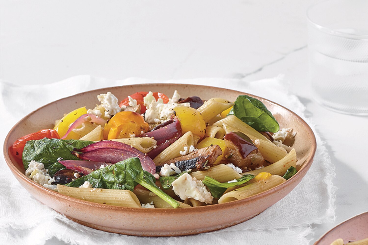 Sheet Pan Pasta Salad with Feta & Roasted Vegetables | Canadian Living