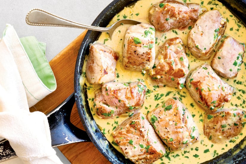 Skillet Pork Medallions In Herb Cream Sauce | Canadian Living