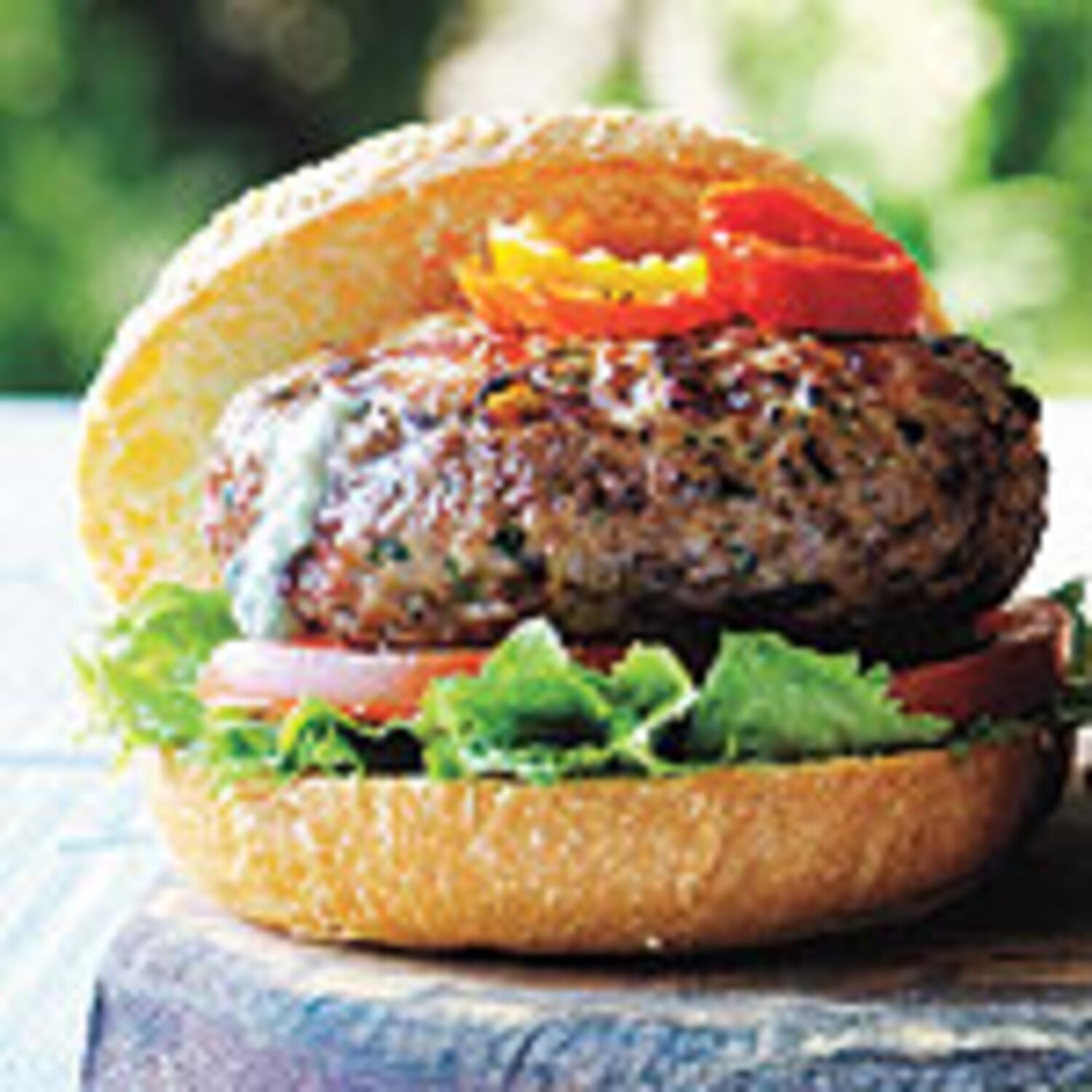 Blue Cheese-Stuffed Bacon Burgers | Canadian Living