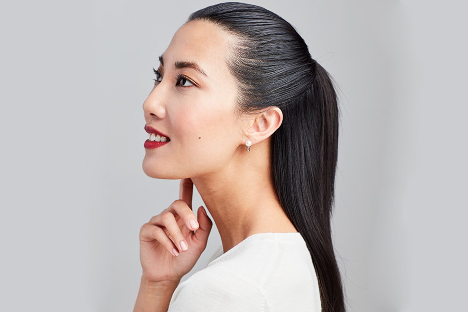 half up half down with expression