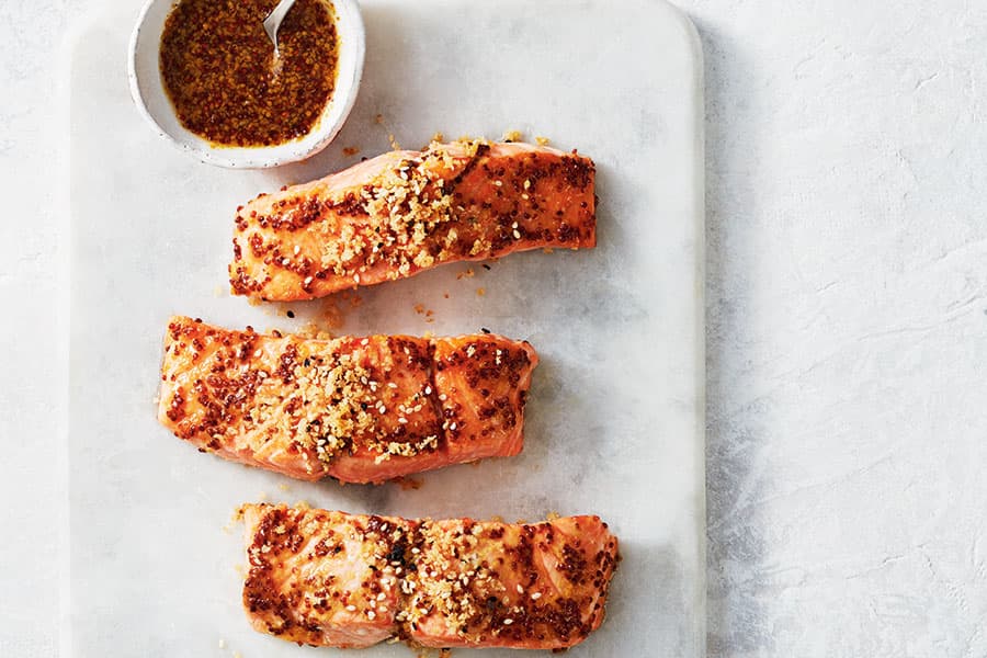 Sesame Mustard Salmon With Crispy Topping | Canadian Living