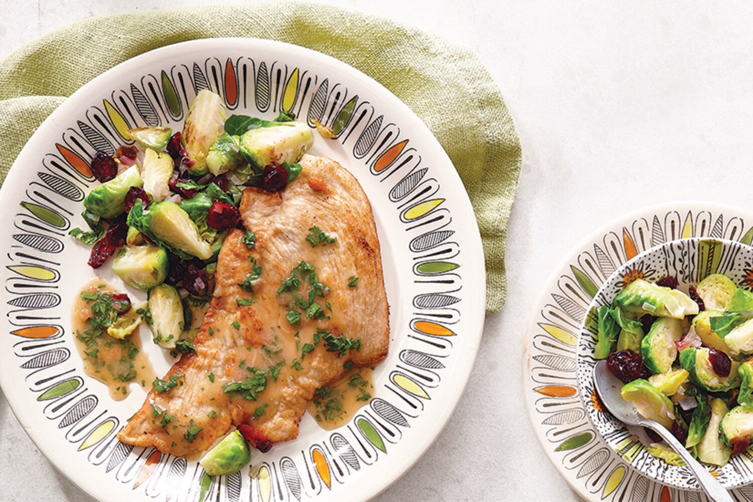 Turkey Cutlets with Brussels Sprouts | Canadian Living