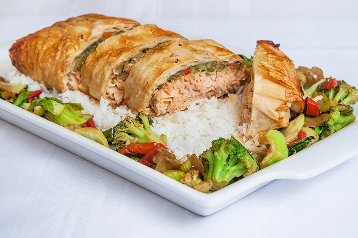Filet of Salmon with Chinese Vegetables in a Phyllo Papillote ...