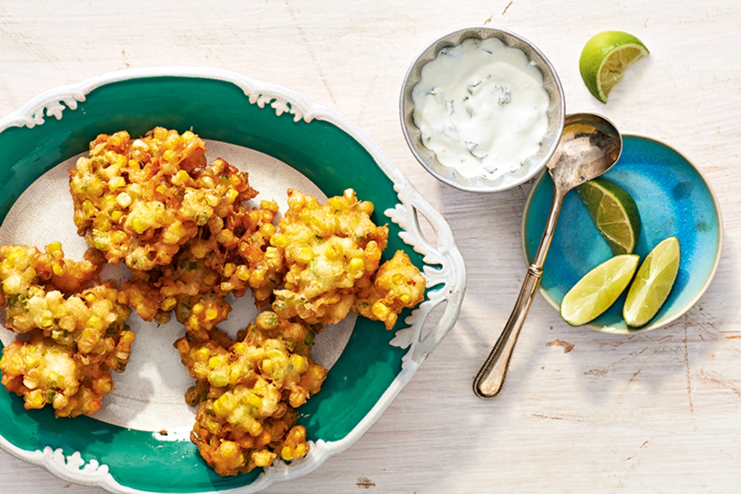 Jalapeño Corn Fritters with Cilantro Sour Cream | Canadian Living
