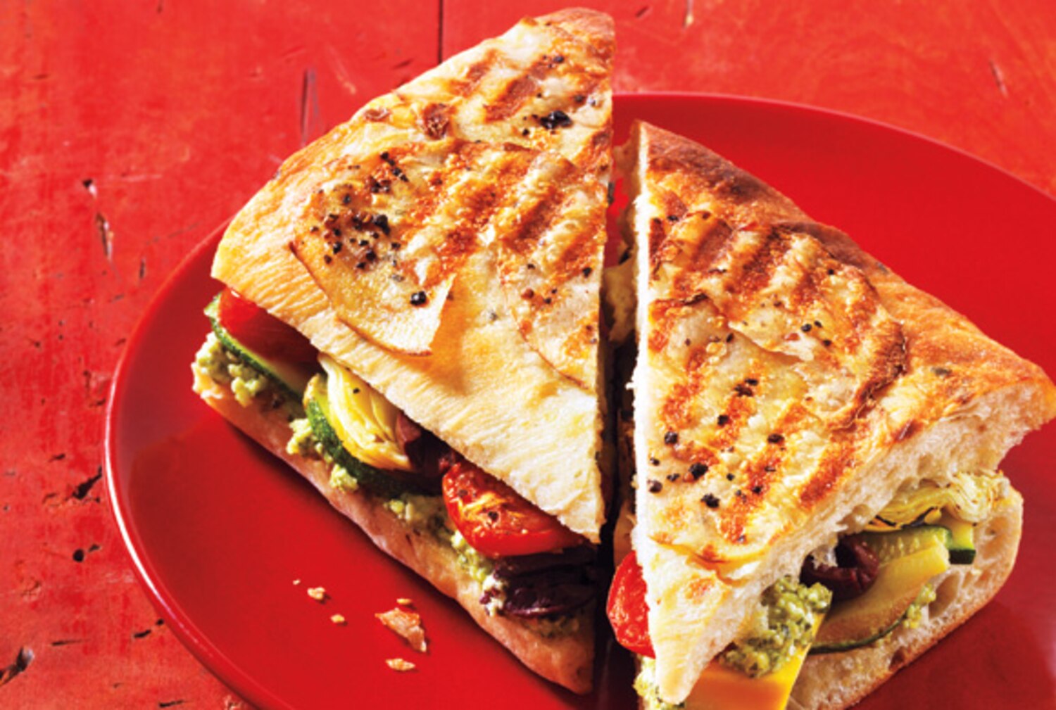 Mediterranean Vegetable Panini With Feta Pesto | Canadian Living