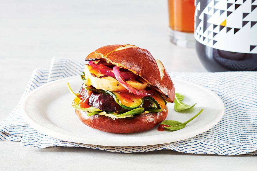 Asian Sweet Chili Eggplant and Halloumi Burgers | Canadian Living