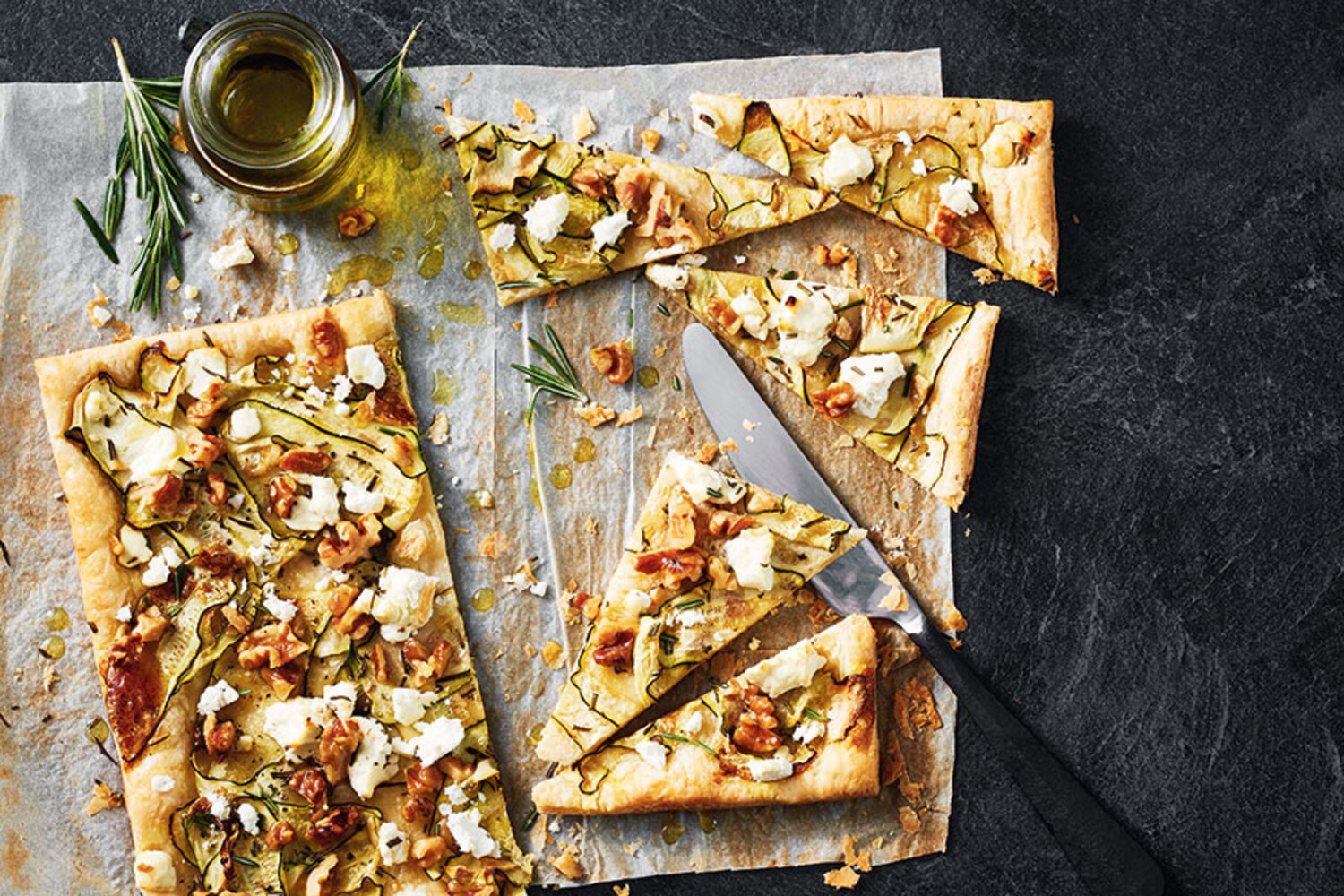 Zucchini, Chèvre and Walnut Tart | Canadian Living