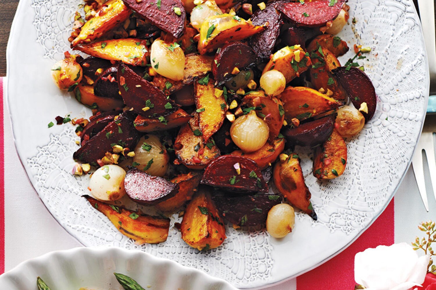 Roasted Beets and Pearl Onions With Pistachio Vinaigrette | Canadian Living