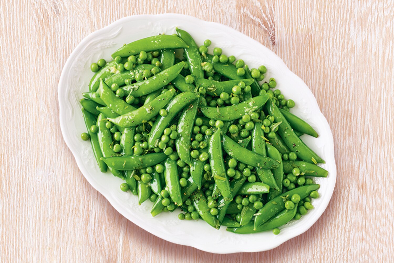 Twin Peas with Roasted Garlic Butter | Canadian Living