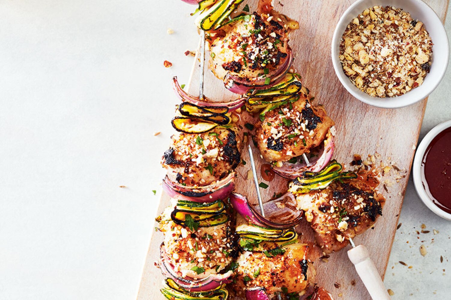 North African Dukkah Chicken Satay With Grilled Zucchini and Ribbons ...
