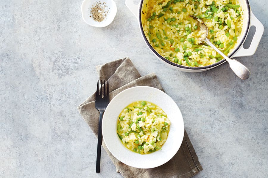 Lazy Pea and Saffron Risotto | Canadian Living
