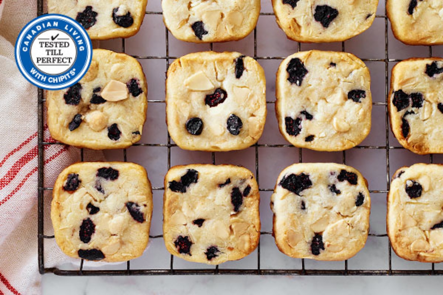 White Chocolate, Almond and Blueberry Icebox Cookies | Canadian Living