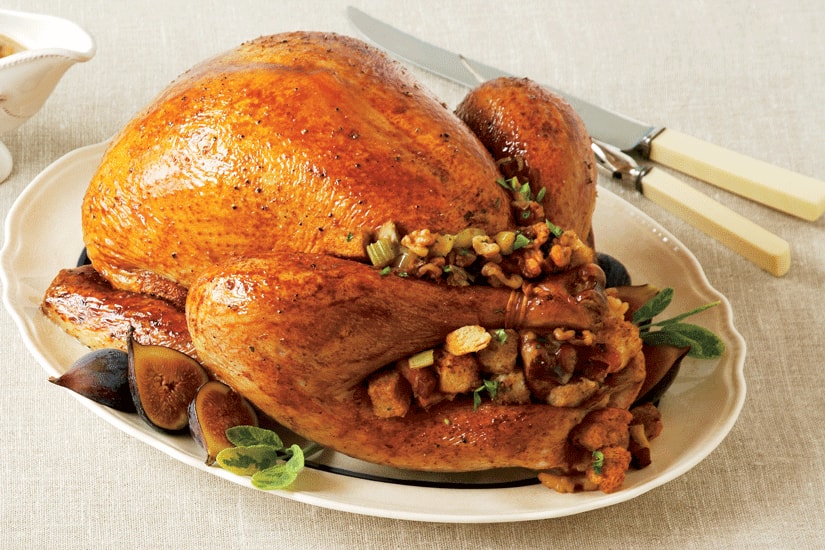 Roast Wild Turkey with Walnut Stuffing and Mushroom Gravy | Canadian Living