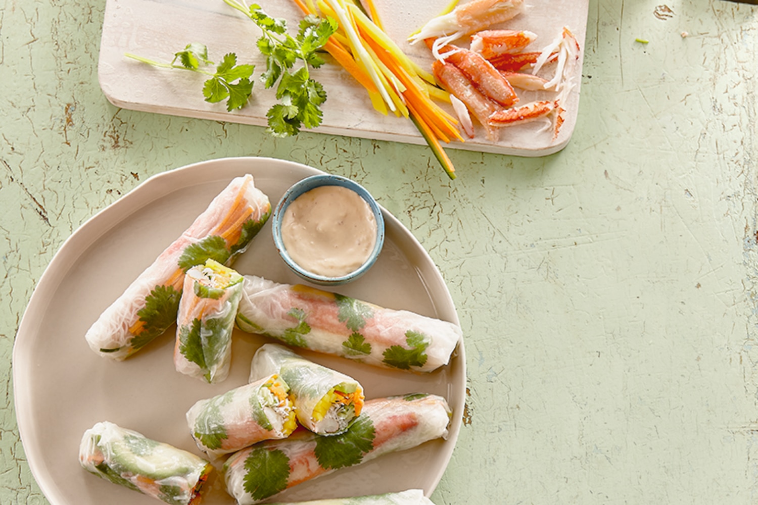 Crab & Mango Spring Rolls with Wafu Sauce | Canadian Living