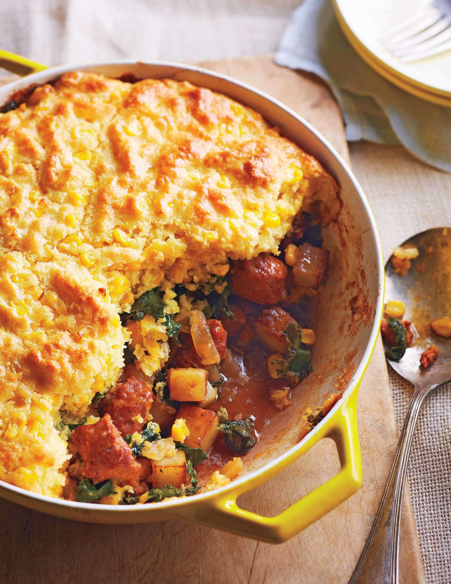 Spicy Sausage Corn Bread Cobbler | Canadian Living