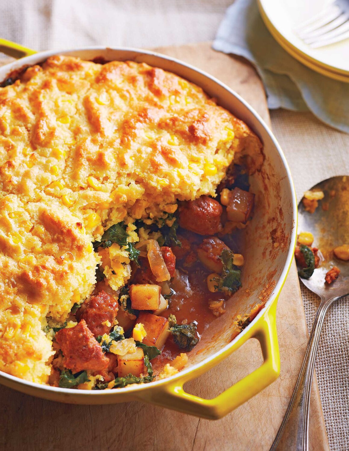 Spicy Sausage Corn Bread Cobbler | Canadian Living