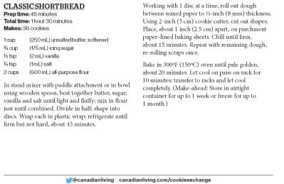 Classic Shortbread downloadable recipe card | Canadian Living