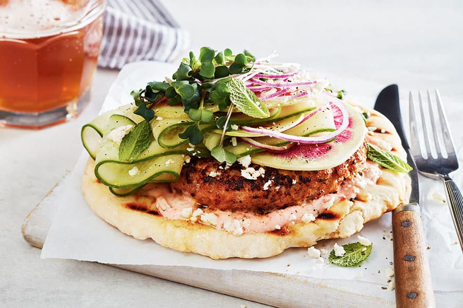 Mediterranean Chicken Pita Burgers | Canadian Living