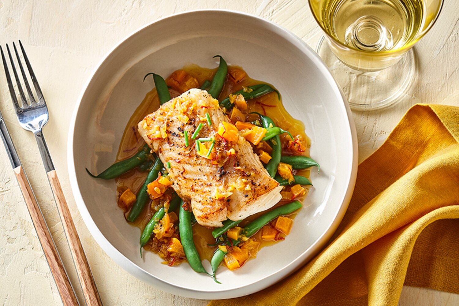 Seared Cod with White Wine & Saffron Sauce | Canadian Living