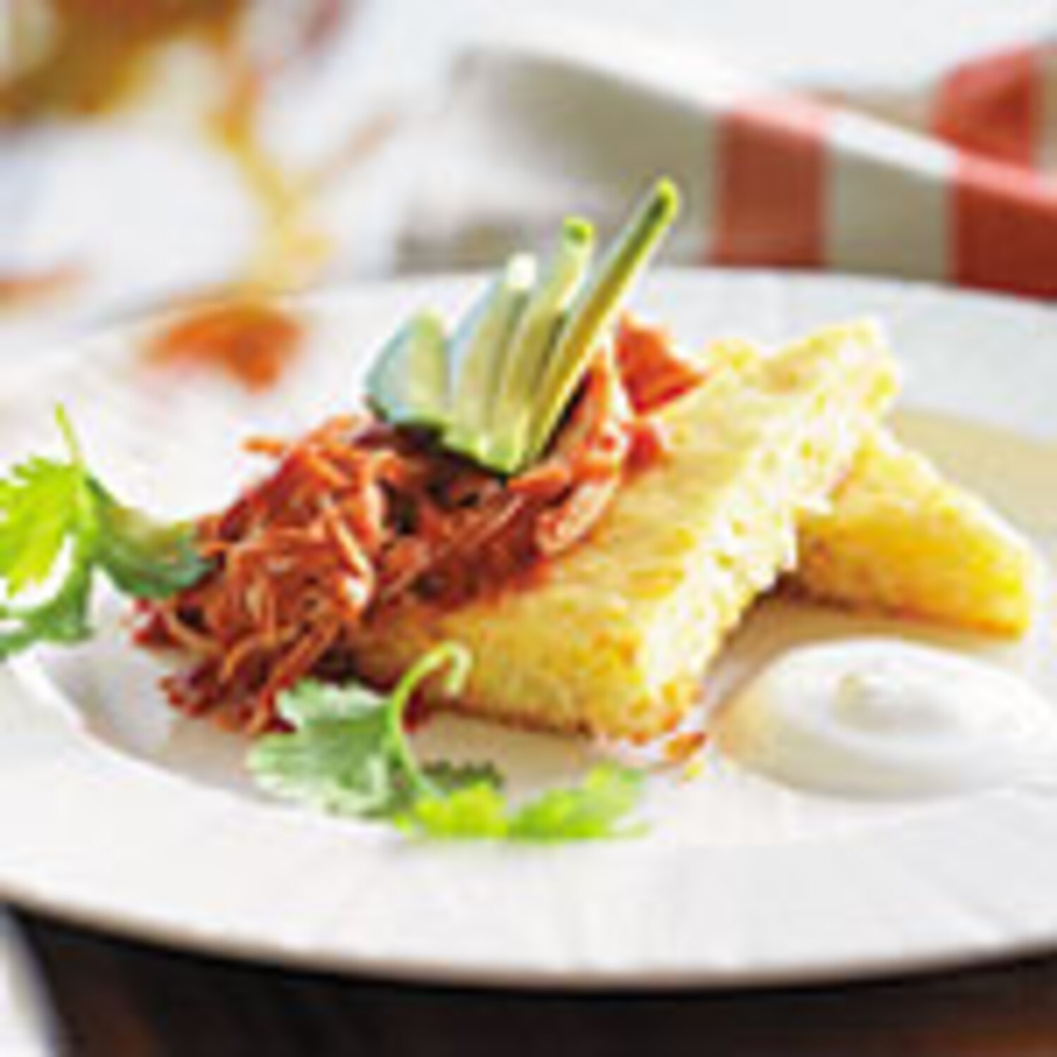 Chipotle Pulled Chicken on Corn Spoon Bread | Canadian Living