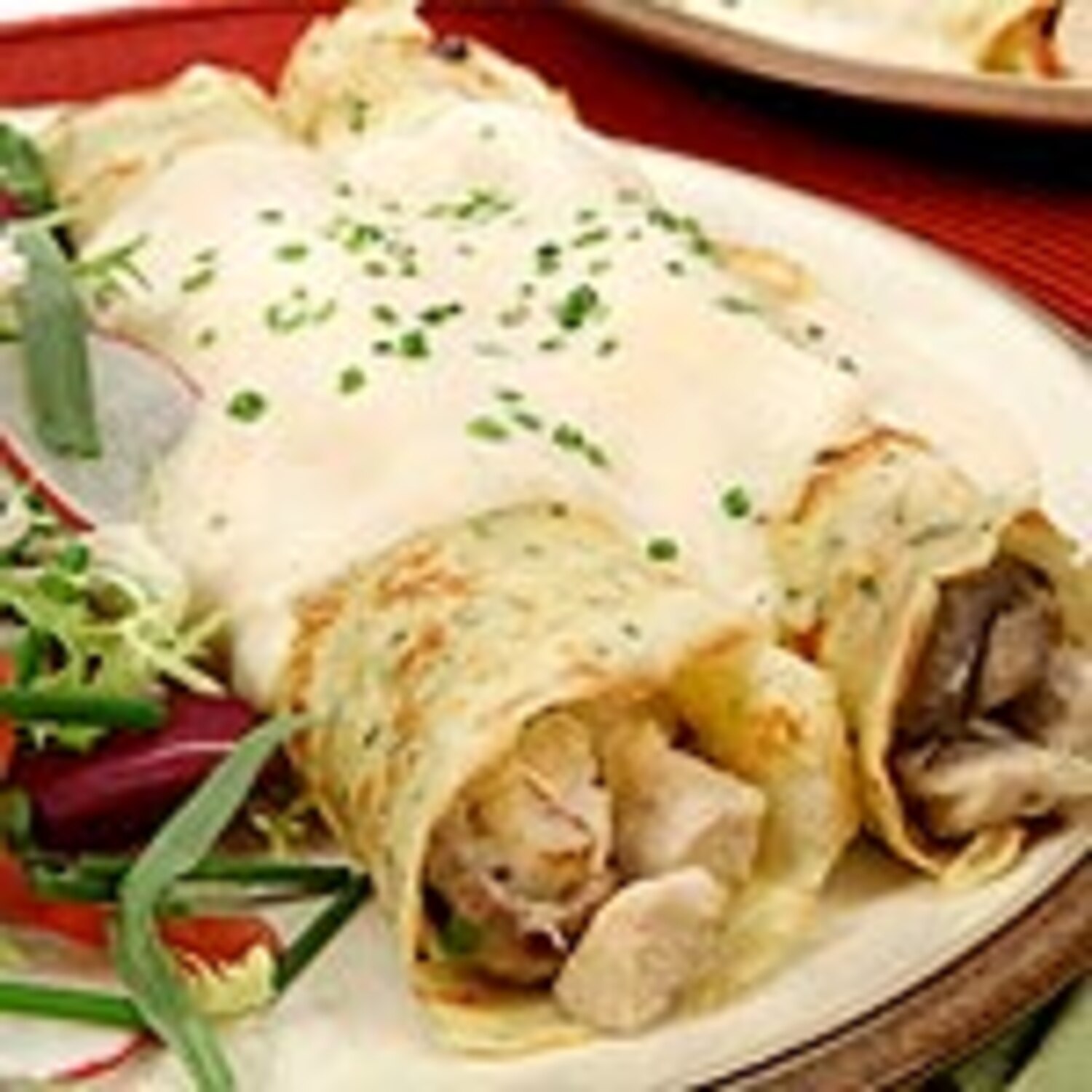 Baked Herbed Crepes with Chicken and Mushrooms | Canadian Living