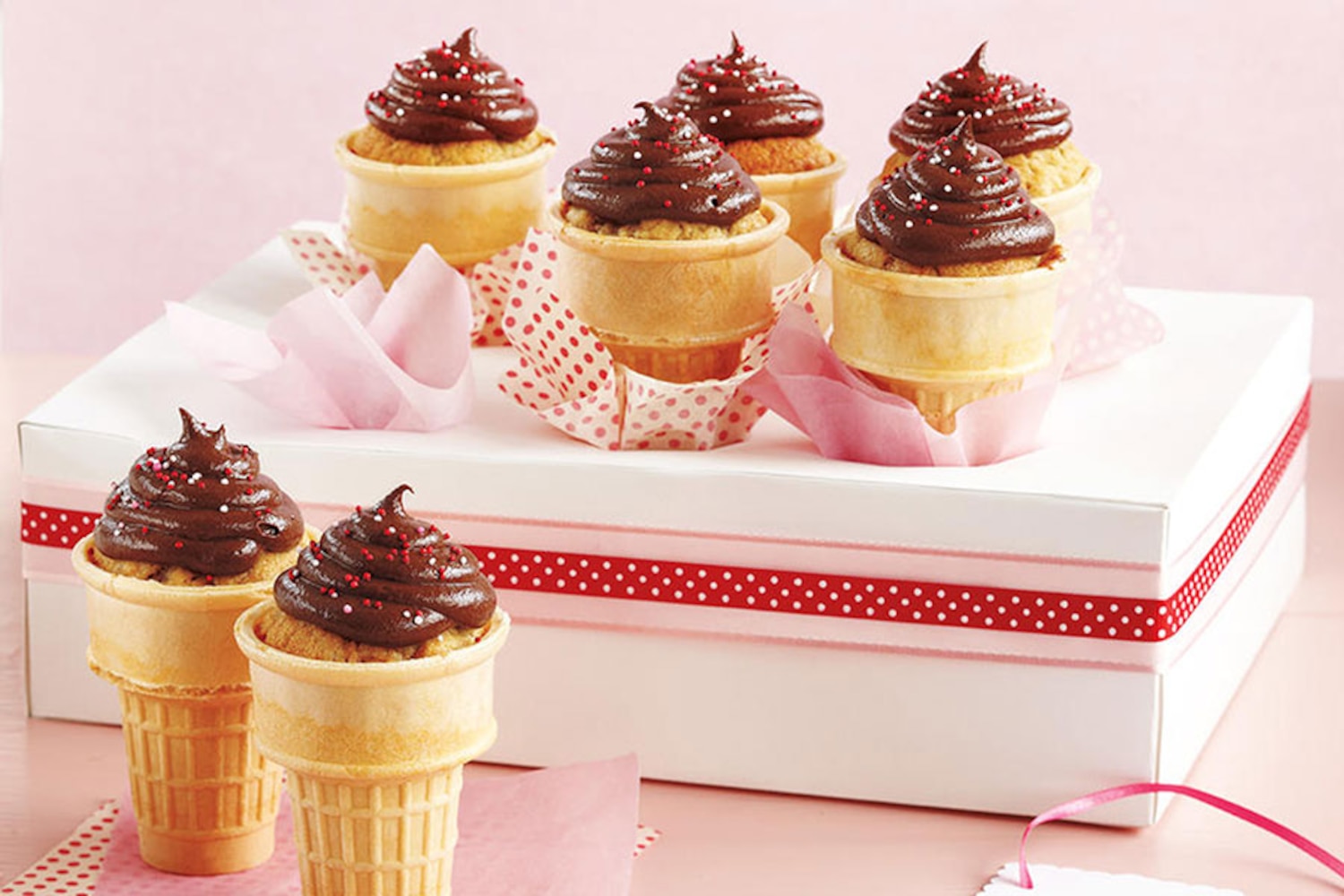 Banana and Chocolate Malt Cake Cones | Canadian Living