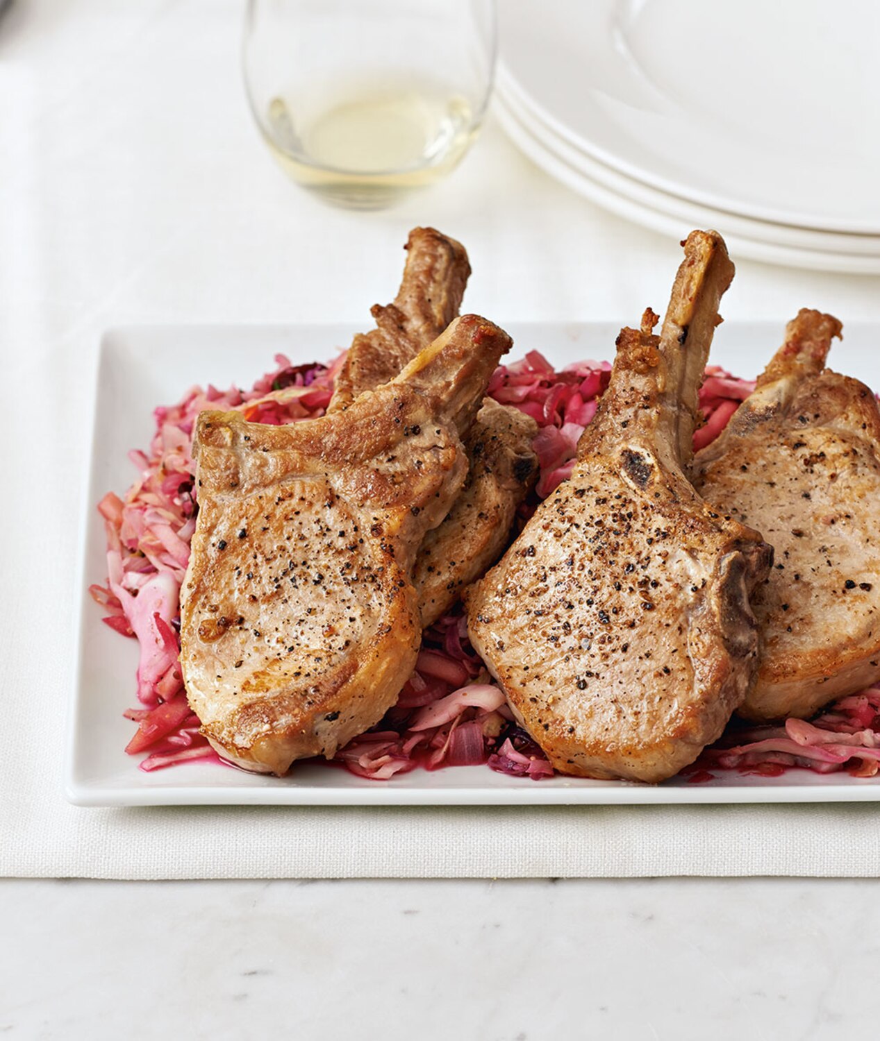Cider Pork Chops With Quick-Braised Cabbage | Canadian Living