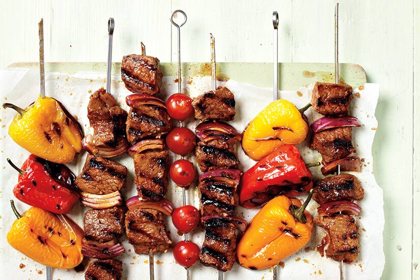 Spicy Adobo Beef Brochettes With Melon Cucumber Relish | Canadian Living