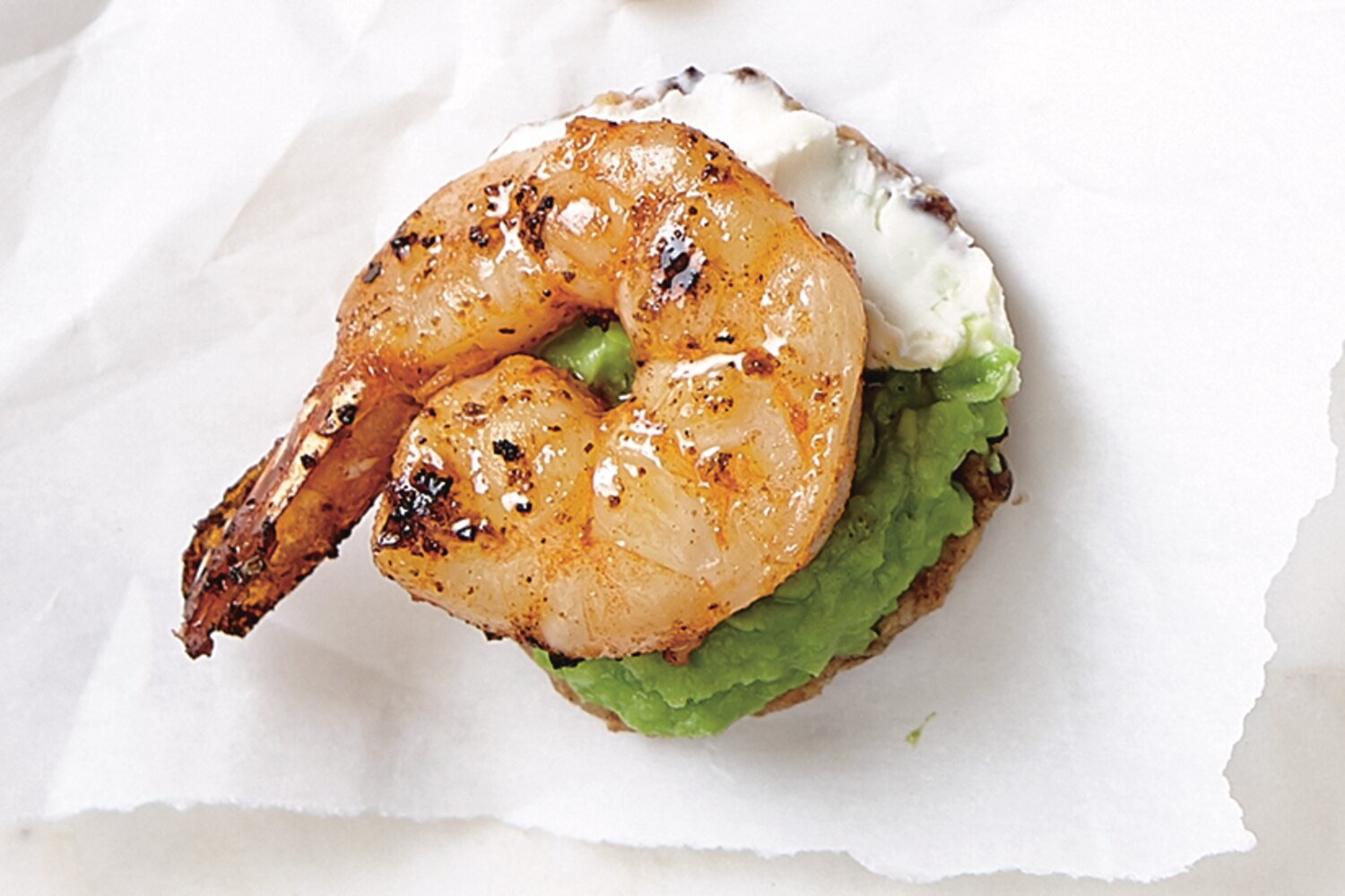 Cajun Shrimp, Cream Cheese & Pea Canapés | Canadian Living