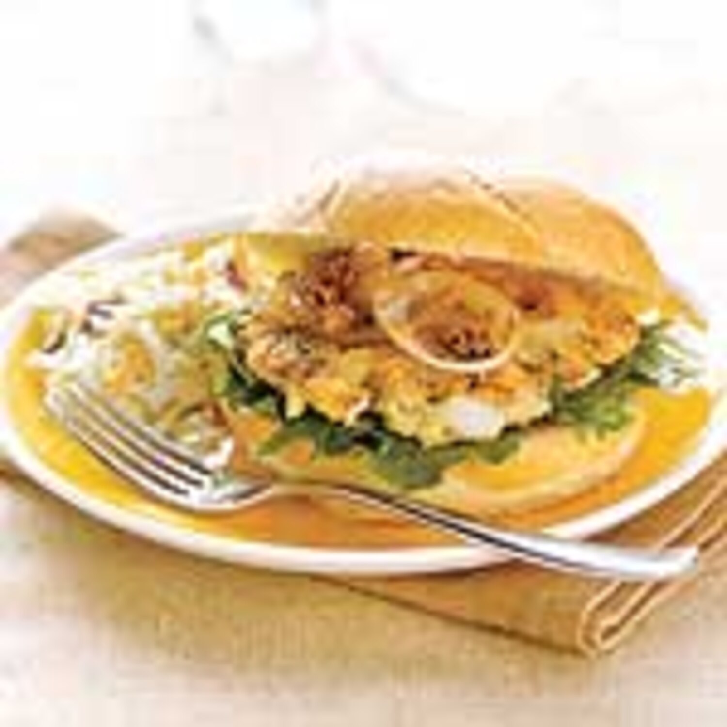 Pickerel Burger with Warm Onions | Canadian Living