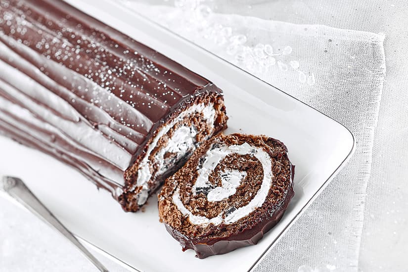 Chocolate Cookies & Cream Yule Log | Canadian Living