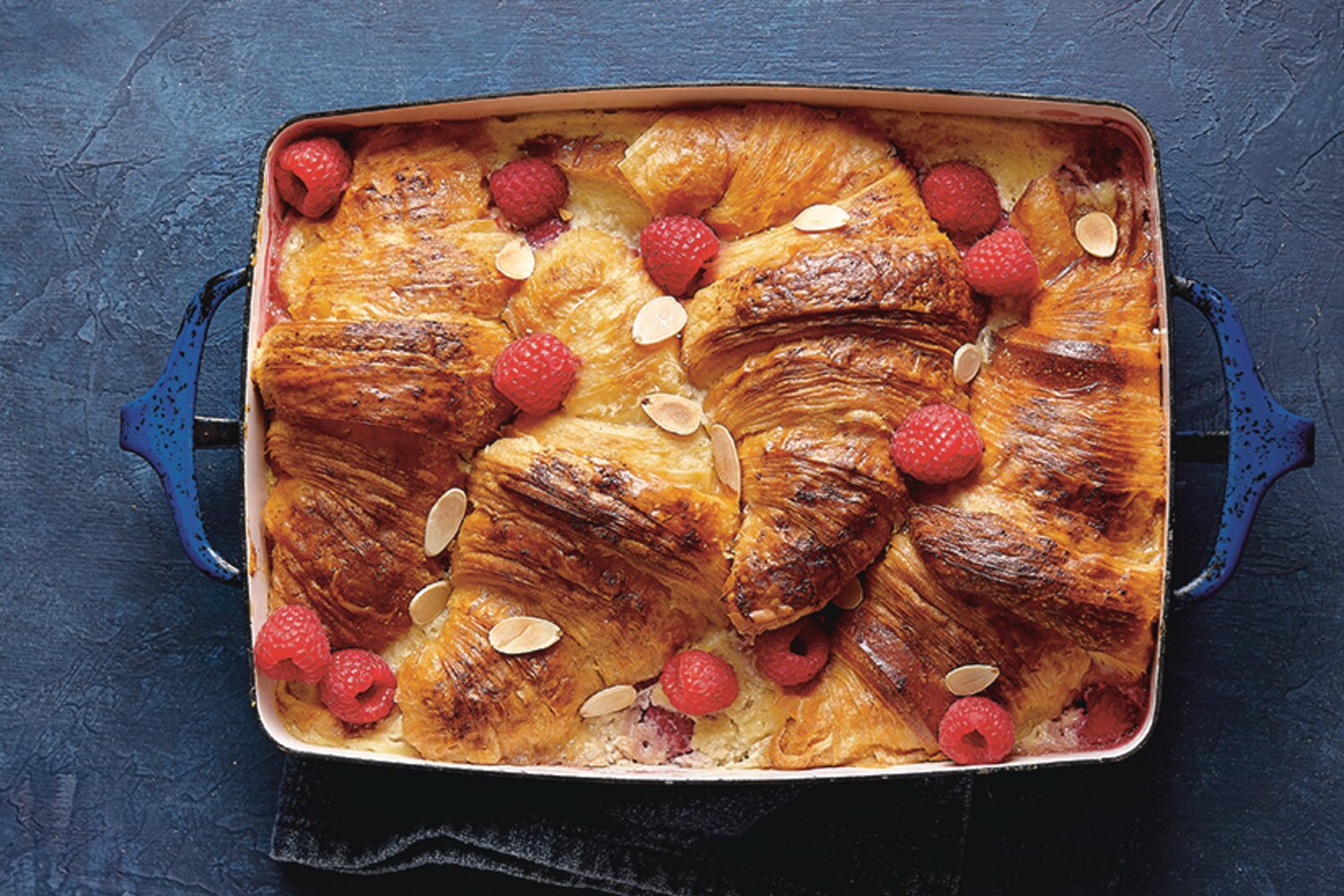 Croissant Pudding Bake with Almonds & Raspberries | Canadian Living