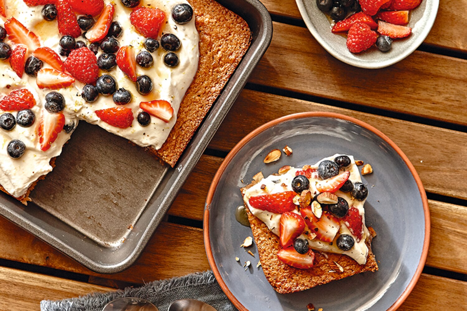 Almond Cake with Pepper Cream & Mixed Berries | Canadian Living