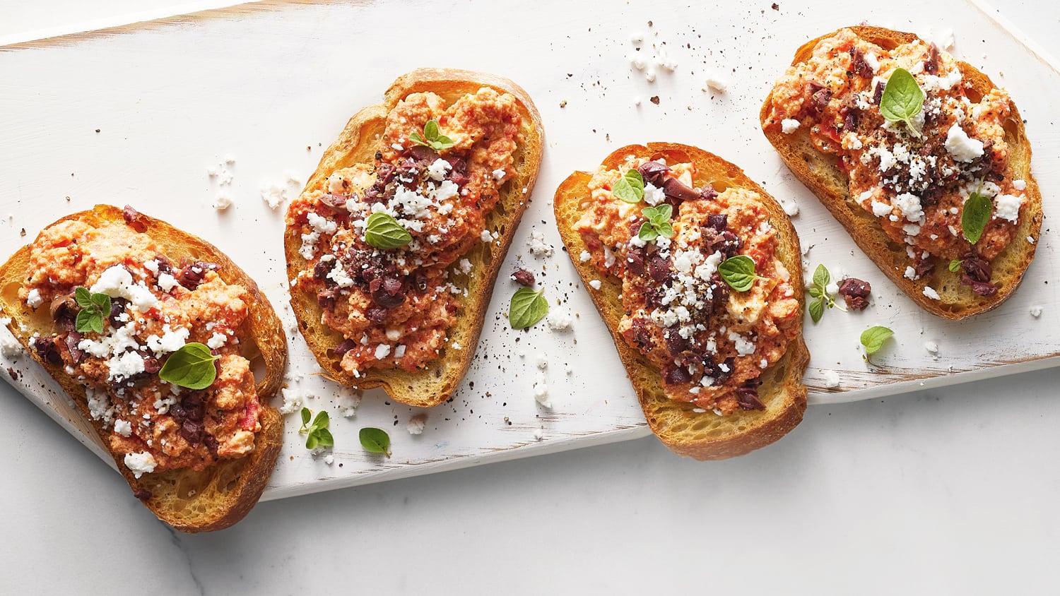 Scrambled Egg, Tomato & Feta Toasts | Canadian Living