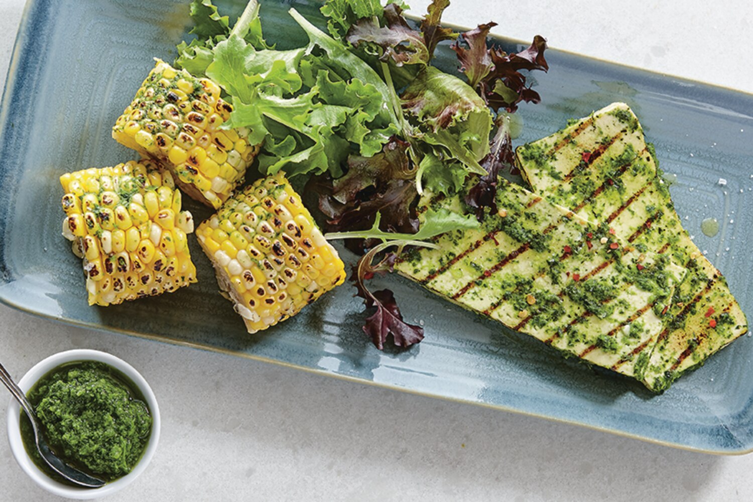 Grilled Corn & Tofu with Herbs | Canadian Living