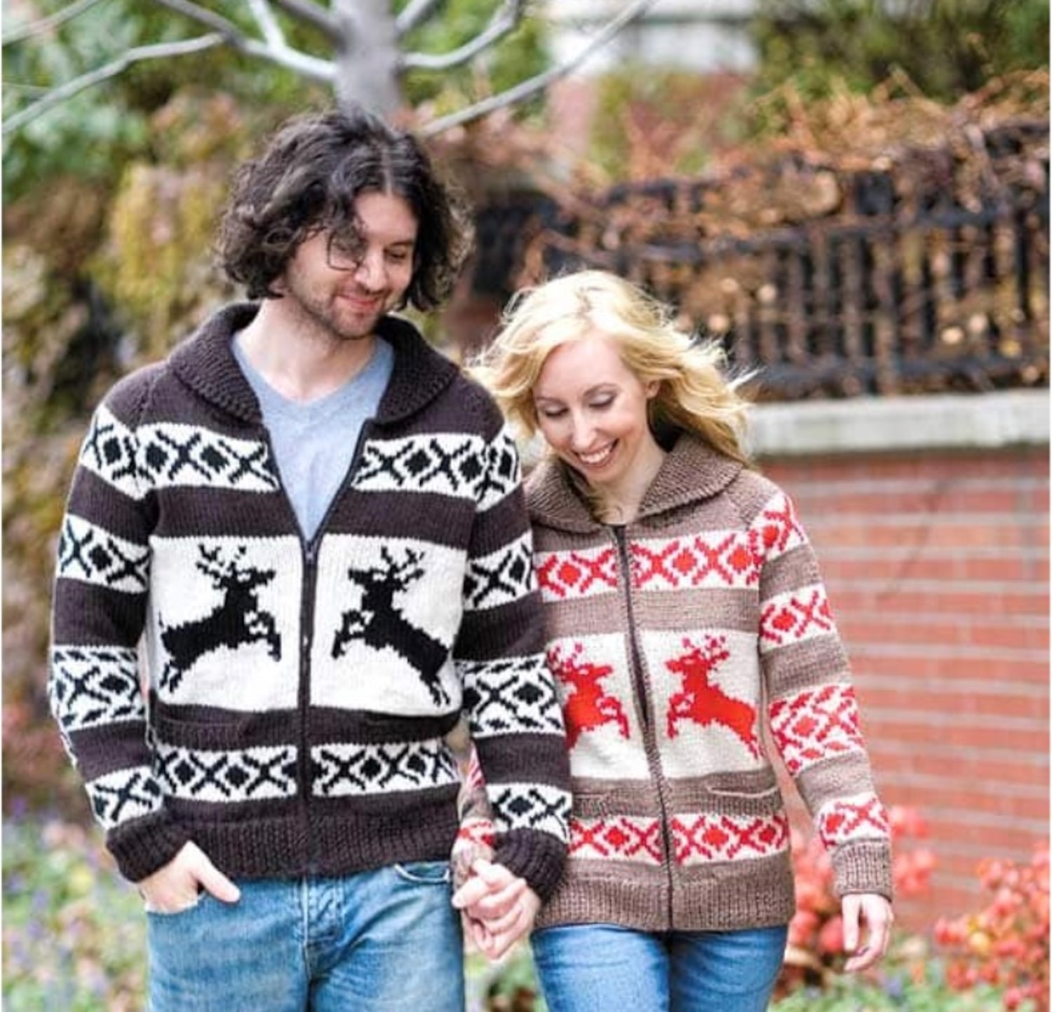 Knitted reindeer jackets for him and her | Canadian Living