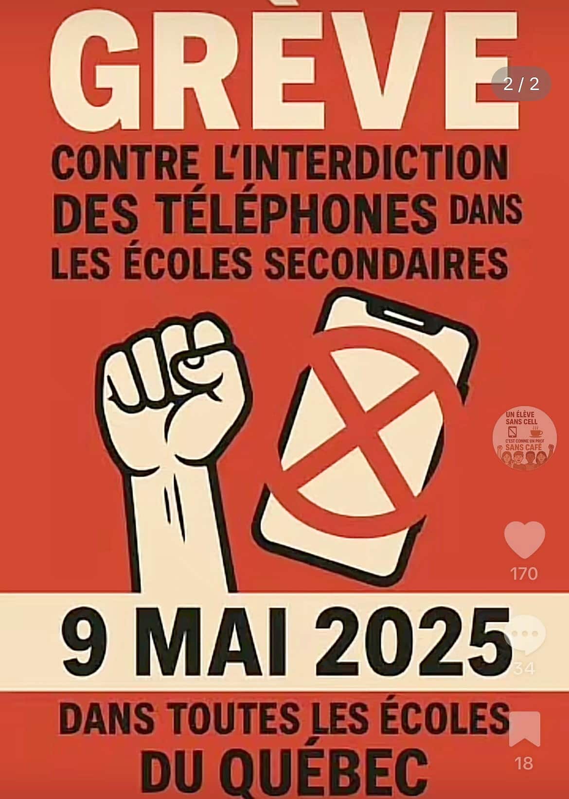 Grève prévue contre l’interdiction du cellulaire | TVA Nouvelles