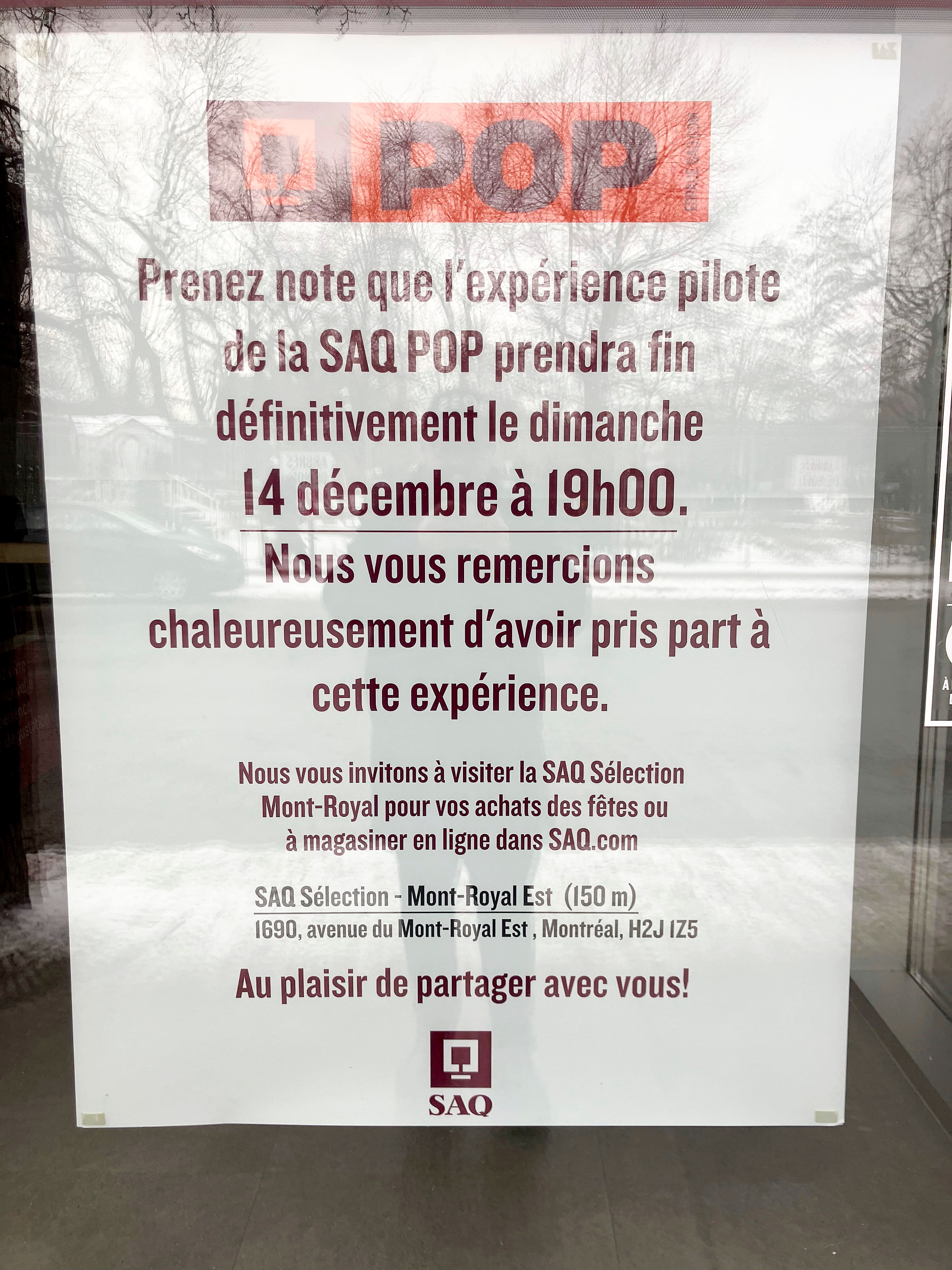 La SAQ ferme son espace de dégustation POP après cinq mois | JDM