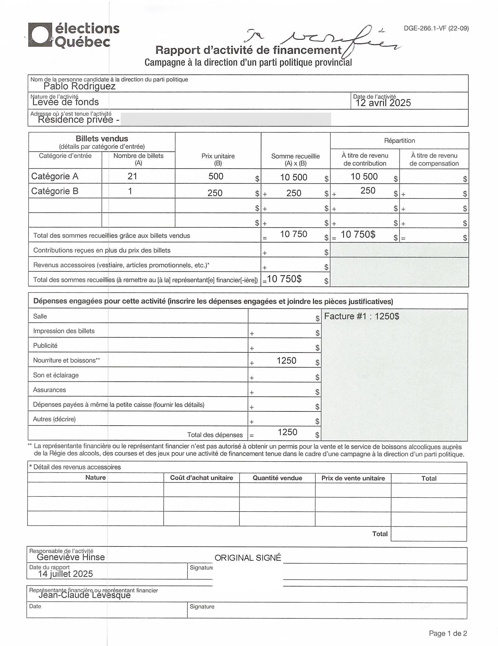 Enveloppes de 500$ pour la chefferie de Pablo Rodriguez: Geneviève ...