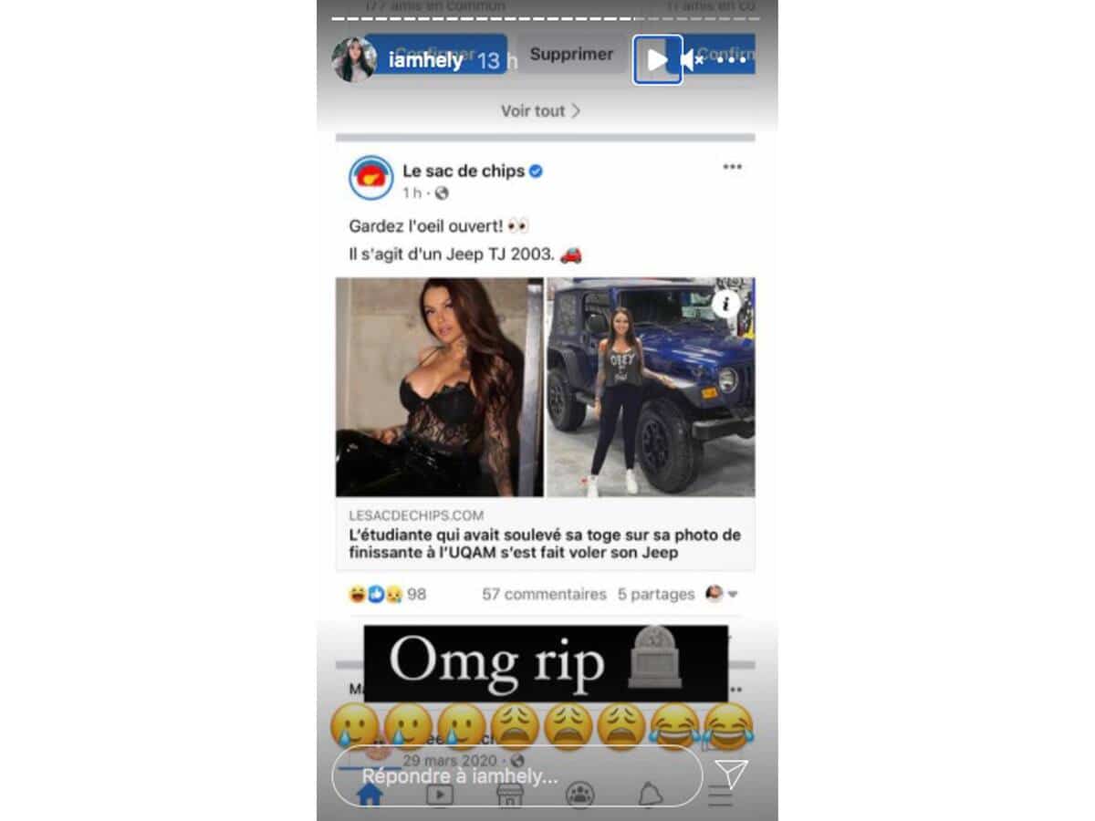 La finissante de l’UQAM ne s’est pas fait voler son Jeep finalement ...