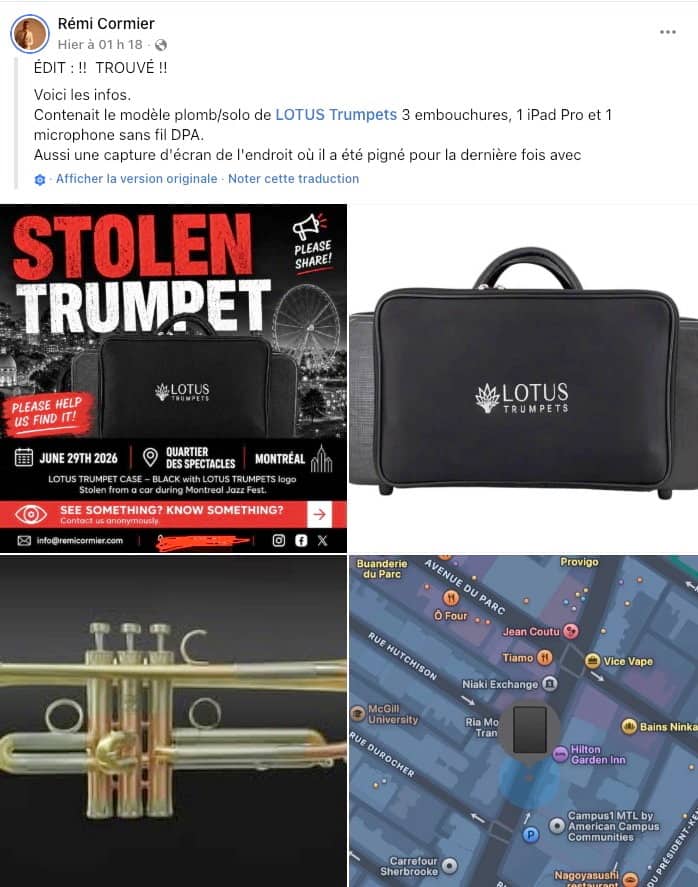 [VIDÉO] En plein Festival de jazz: un itinérant vole la rare trompette ...